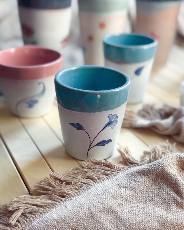 Florist Baby Blue Flowers Cup/Mug - Small | DECOBATE