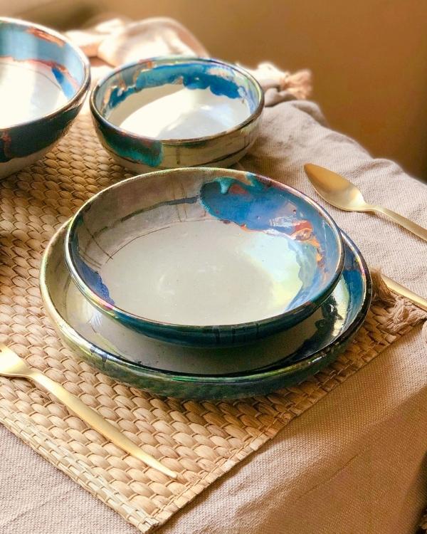 Abstract Blonde Dinner Set - Decobate